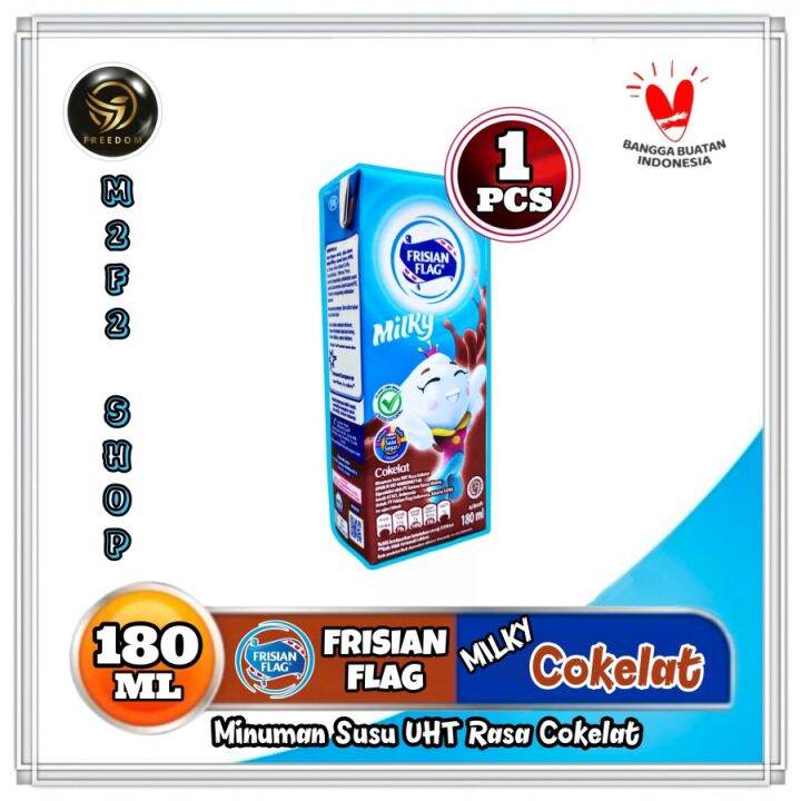 Frisian Flag Susu Bendera Cair Milky Zuzhu Kotak UHT Rasa cokelat | chocolate - 180 ml (Kemasan ...