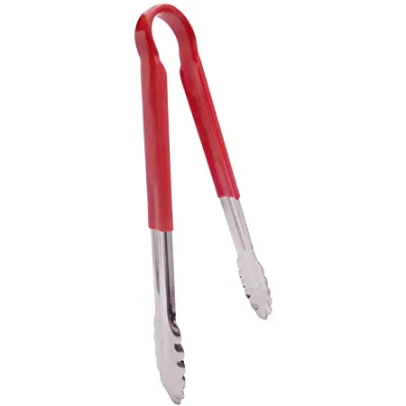SC-1410# High Quality Red Rubber Handle Stainless Steel Food Tong 9inch ...