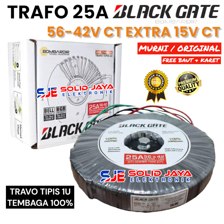 TRAVO TRAFO BLACKGATE 25A 56V 42V CT EXTRA 15V CT TIPIS 1U BOMBARDIR ...