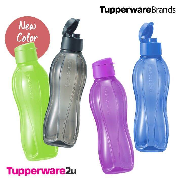 Tupperware Eco Bottles, 1.0L with Fliptop cap (2 pcs)/with Screw cap (1 ...