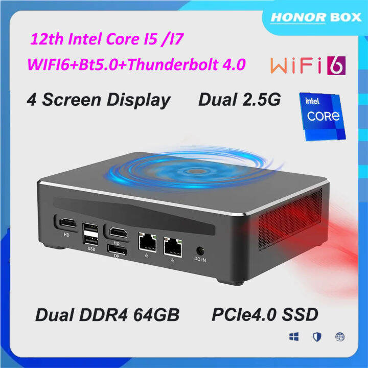 12th Gen Alder Lake Mini PC Intel i9 12900H 14 Cores 20 Threads Windows 11 PCIE4.0 2*LAN Gaming ...