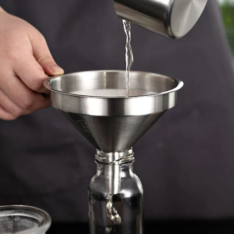 Stainless Steel Funnel, 5 Inches 304 Kitchen Funnel With Screen Filt 買得