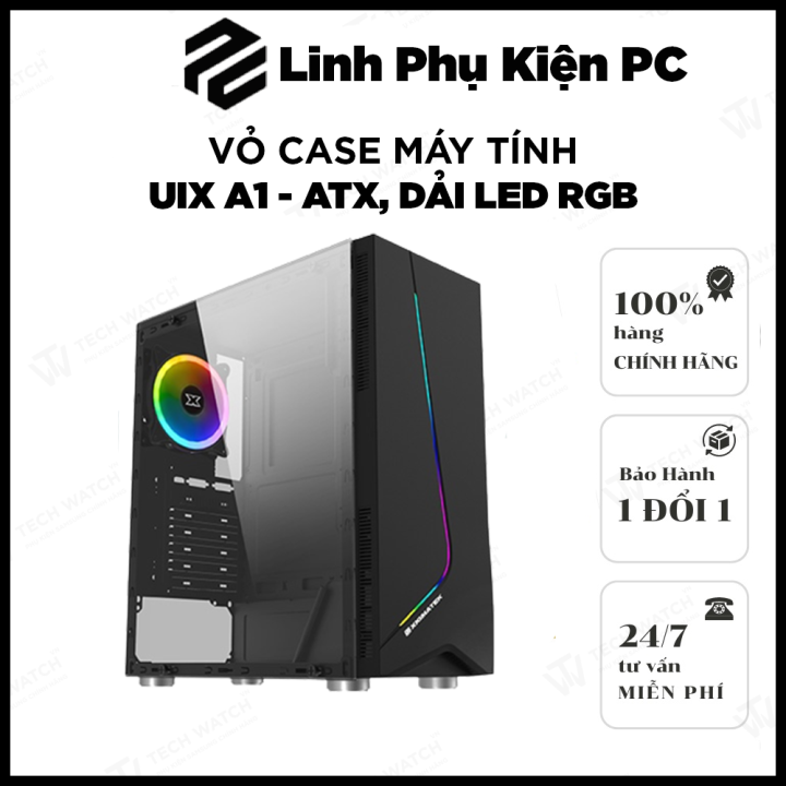 Vỏ Case Máy Tính RUIX A1 - ATX, Dải led RGB, Mặt Hông Kính Cường Lực ...