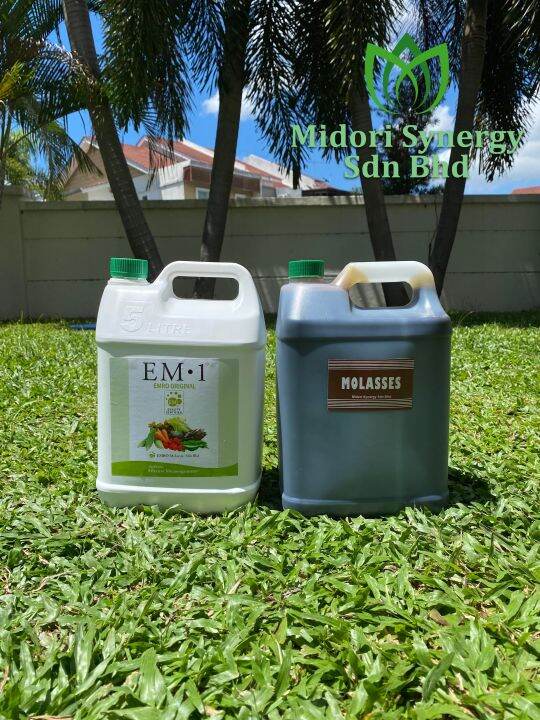 EM1 EMRO ORIGINAL + Molasses (5 Litres Each) EMAS, soil conditioner ...