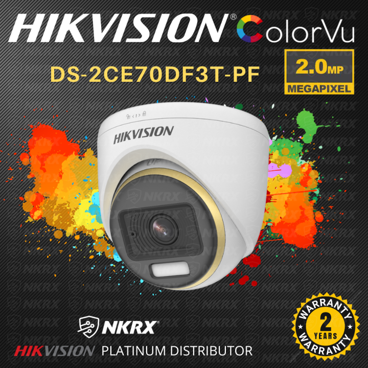 HIKVISION 2MP Colorvu DS-2CE70DF3T-PF 24/7 Colored 2MP Fixed Turret ...