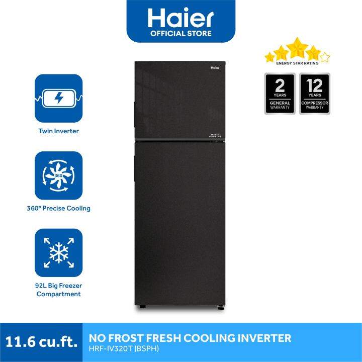 Haier HRF-IV320T (BSPH) 11.6 cu. ft. Fresh Cooling Twin Inverter No Frost Two Door Refrigerator ...