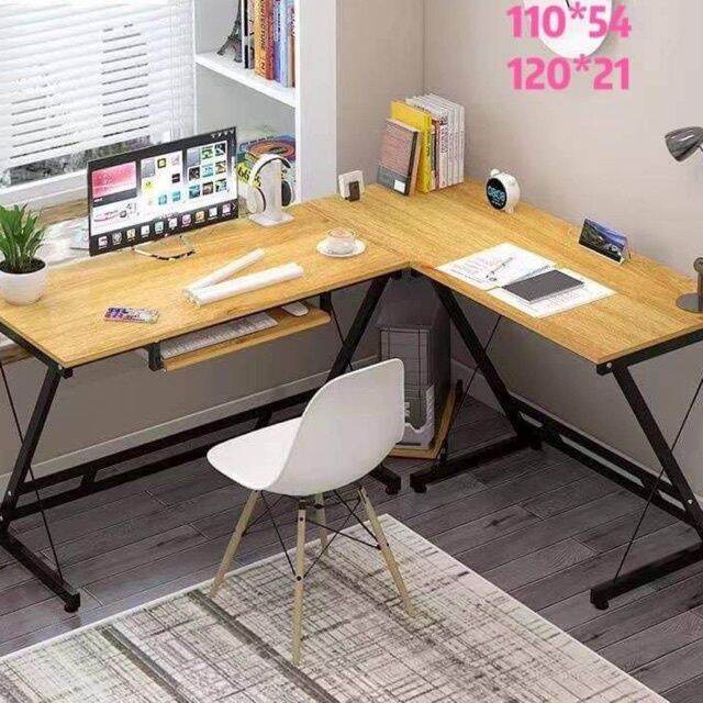 computer table L-Shaped Corner Desk Computer Gaming Desk PC Table Study ...