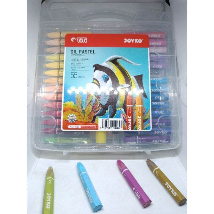 CRAYON KRAYON 55 WARNA OIL PASTEL WARNA WARNI MEREK JOYKO OP 55S 1 PAK ISI 55 BATANG WARNA ...