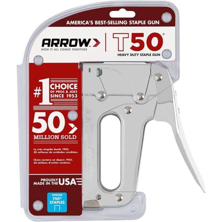 Arrow T50 Professional Staple Gun Tacker HD Stapler T-50/ Staple Bullet ...