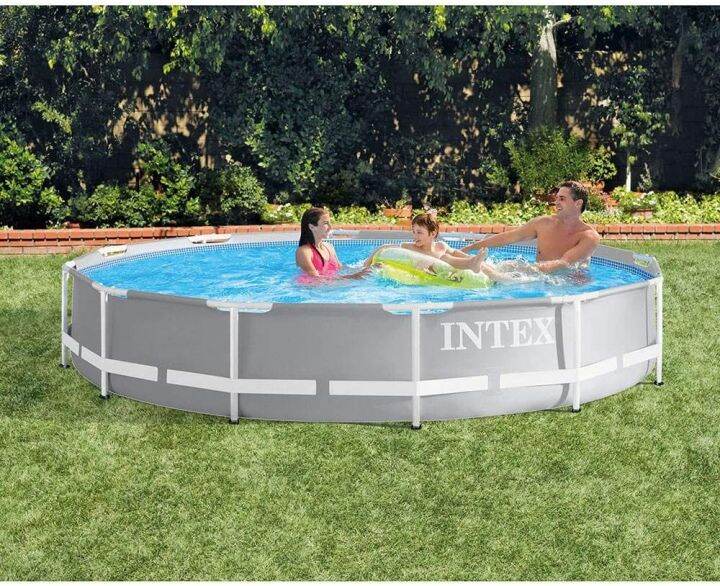 INTEX 26710 Prism Frame Round Pool Swimming Pool Steel Frame PVC Water ...
