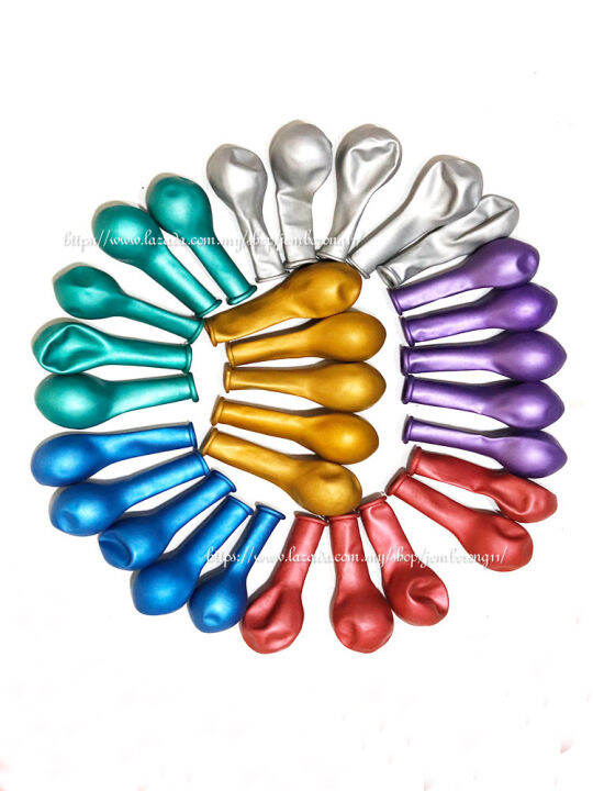 (50PCS) 5inch METALLIC BABY BALLOON 5'' balloons Happy Birthday Party ...