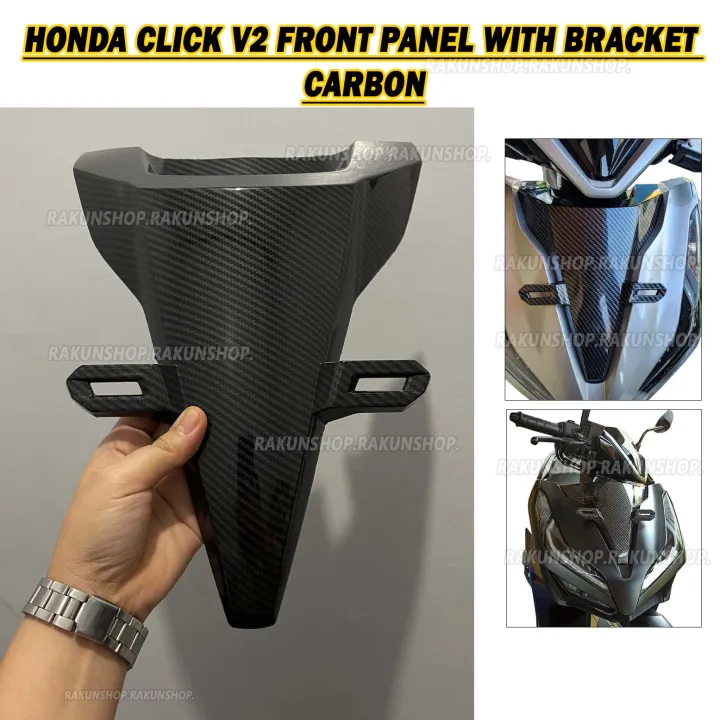 HONDA CLICK V2 CARBON PLUG AND PLAY FRONT PANEL WITH PLATE HOLDER/ LED ...