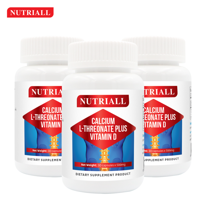 [แพ็ค 3 ขวดสุดคุ้ม] แคลเซียมแอลทรีโอเนต พลัส วิตามินดี Calcium L-Threonate Plus Vitamin D นิวทรี ...