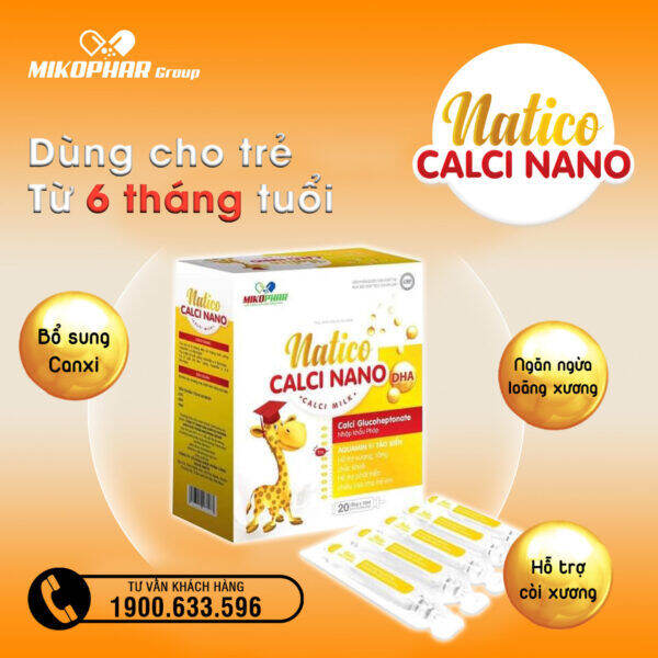 Canxi Nano vitamin k2 mk7 Natico Calci Nano, canxi cho bé ăn ngon ngủ tốt | Lazada.vn