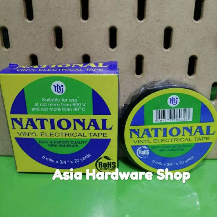 Lakban Isolasi Listrik NATIONAL Solasi Hitam Kabel Listrik PVC Murah ...