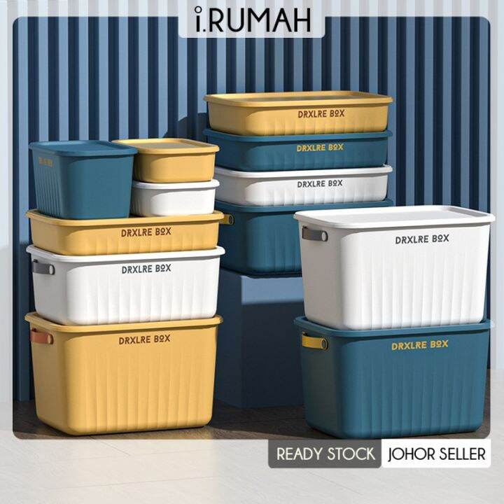【i.Rumah】Modern Color Storage Box with Lid Large Capacity Household ...