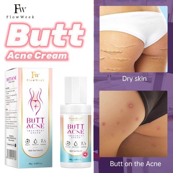 Flowweek Butt Body Acne Treatment Cream Acne Pimples Remover Moisturizing Buttocks Butt ...