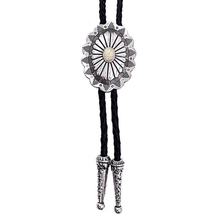 เชือกหนังโบโลเทอร์ควอยซ์เซลติกเชือกผูกคอเนคไท Bolo สไตล์คาวบอยตะวันตก ...