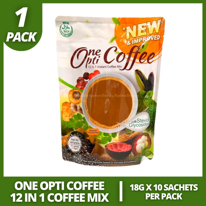 One Opti Coffee 12 in 1 Instant Coffee Mix with Steviol Glycosides (10 ...