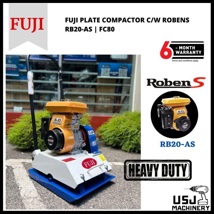 FUJI Plate Compactor C/W ROBENS RB20-AS FC80 - Heavy Duty - 6 Months ...