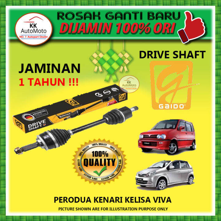 GAIDO X SERIES DRIVE SHAFT PREMIUM FOR PERODUA KENARI KELISA VIVA LEFT ...