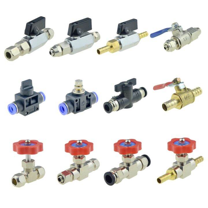 Pneumatic Ball Valve Quick Fitting 4 6mm 8mm 10mm 12mm Compressor Air ...
