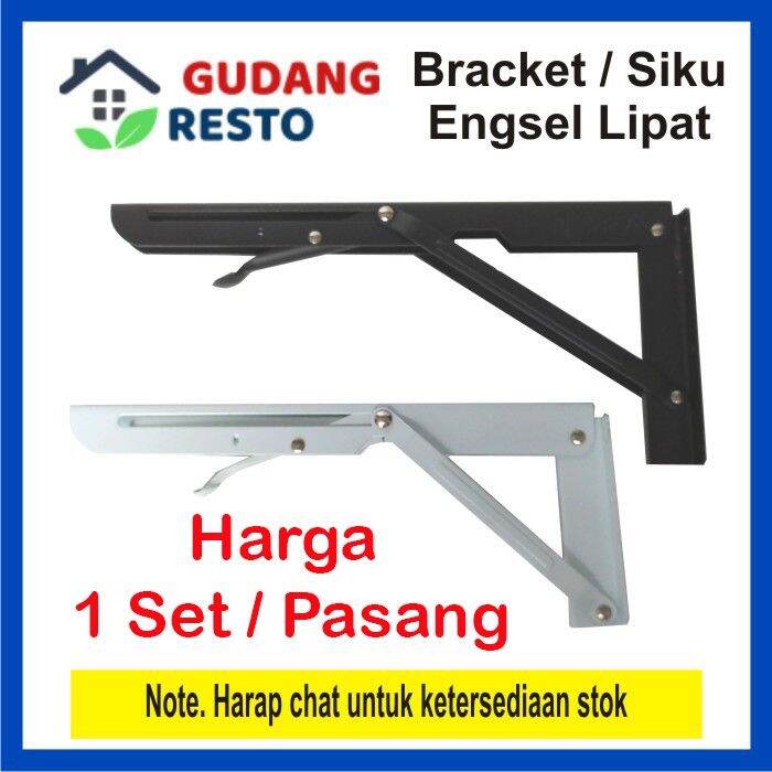 Bracket Lipat / Siku / Engsel FOLDING Rak / Meja / DInding 1SET PASANG ...