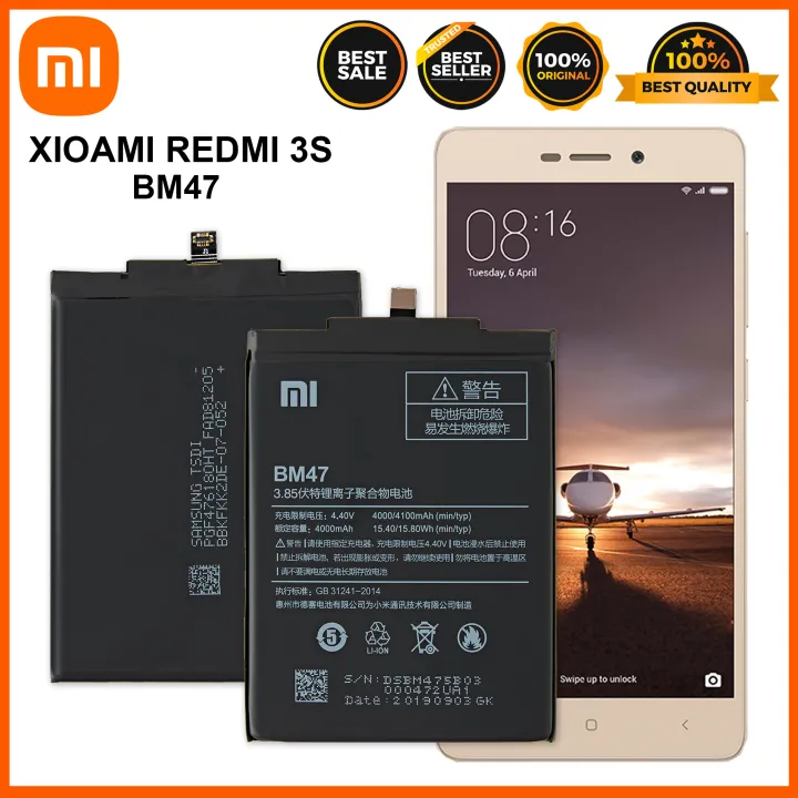 Original Xiaomi Redmi 3s Battery Model BM47 / 4100mAh (ADVASNSITY) | Lazada PH