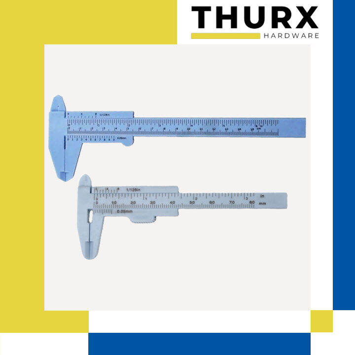 Thurx Plastic Caliper 3in/80mm 6in/16cm Vernier Ruler Mini Micrometer ...