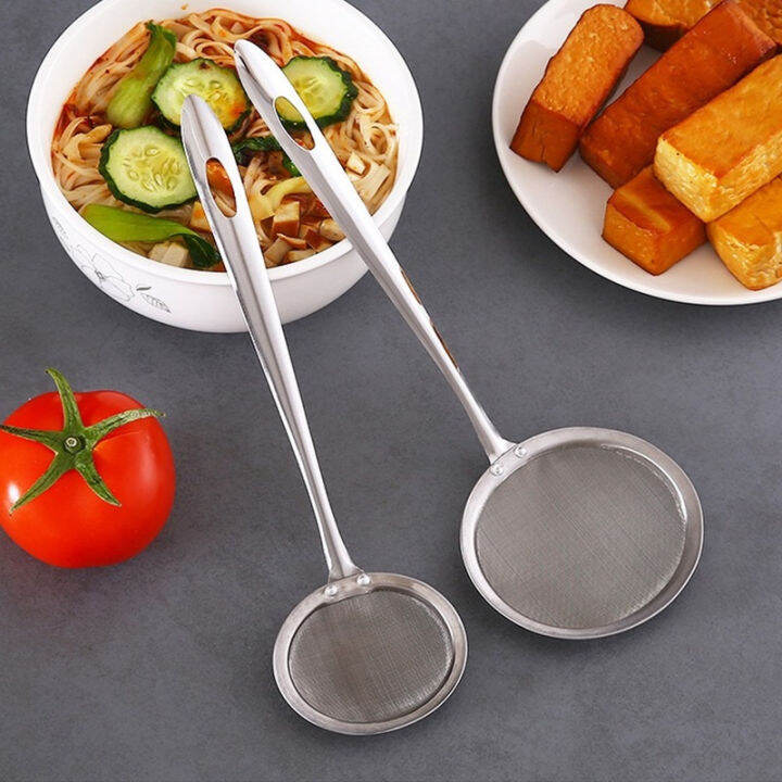 Long Handle Stainless Steel Fine Mesh Strainer Spoon /Stainless Steel ...