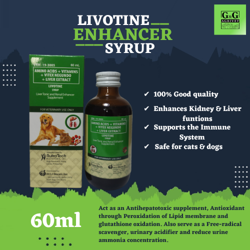 [G&G AGRIVET] LIVOTINE SYRUP / 60ml / LIVER TONIC / RENAL ENHANCER ...