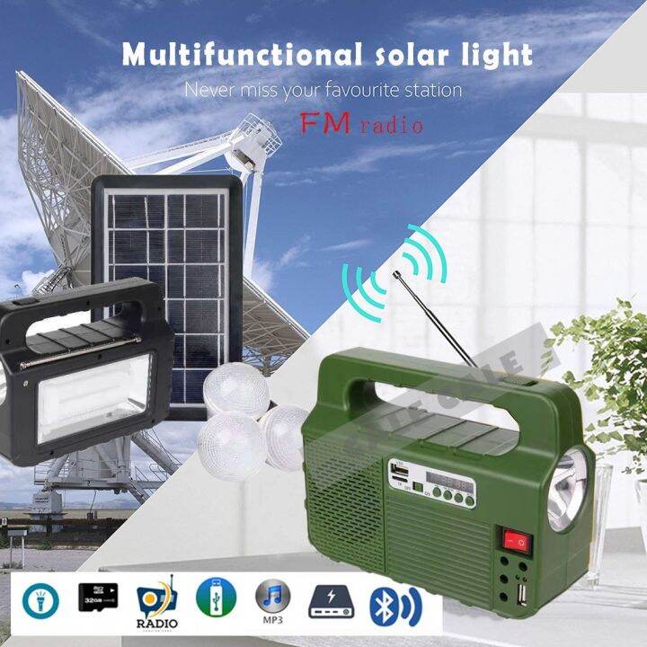 Emergency solar light radio with AM/FM LED flashlight reading light ...