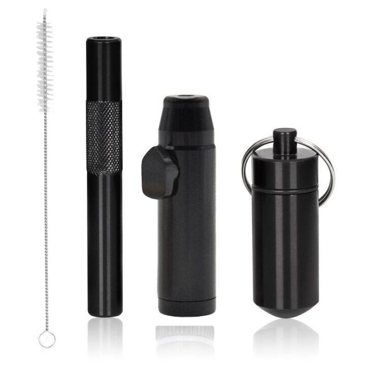Aluminum Snuff Set 4-Piece Metal Snuff Kit Snorter Straws Sniffer ...