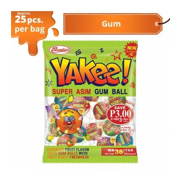 Yakee Bubble Gum Candy by Columbia's 28pcs Candy Candy Jar For Sari ...