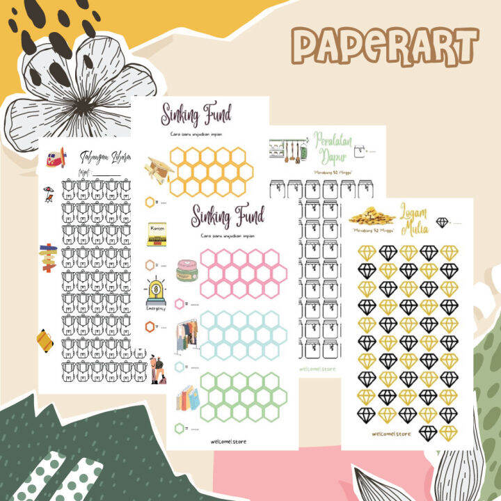 ISI BINDER SINKINGFUND / KERTAS MENABUNG 2 Paper Art | Lazada Indonesia