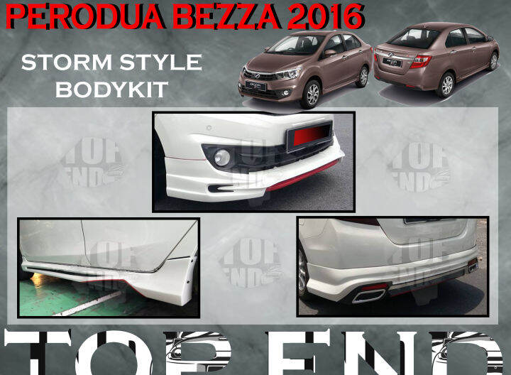 PERODUA BEZZA 2016-2019 STORM STYLE FULLSET BODYKIT (STORM V3) SKIRT ...