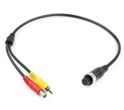 Car Video Cable 4PIN For Car Rear View Camera Aviation Head to RCA ...