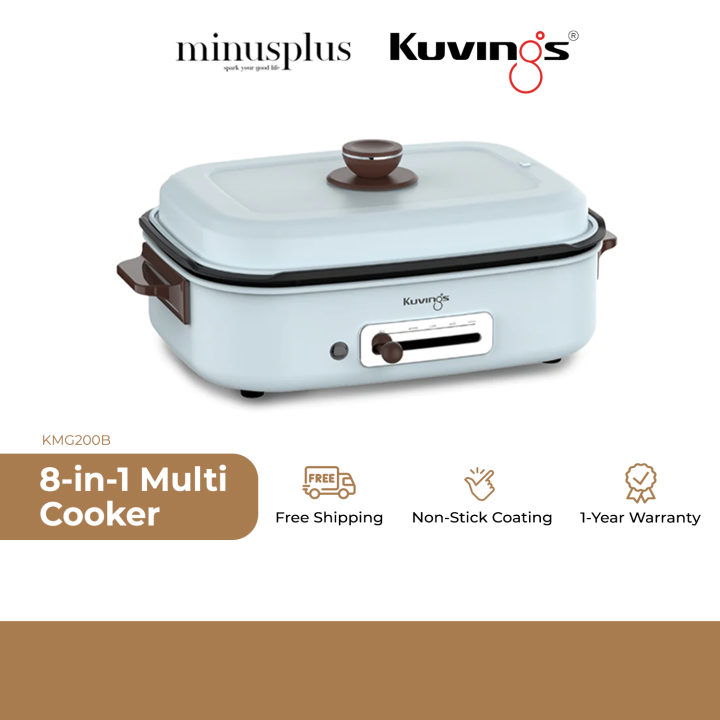 Kuvings 8-In-1 Interchangeable Plate Teflon Coating Multi Cooker (Matt ...