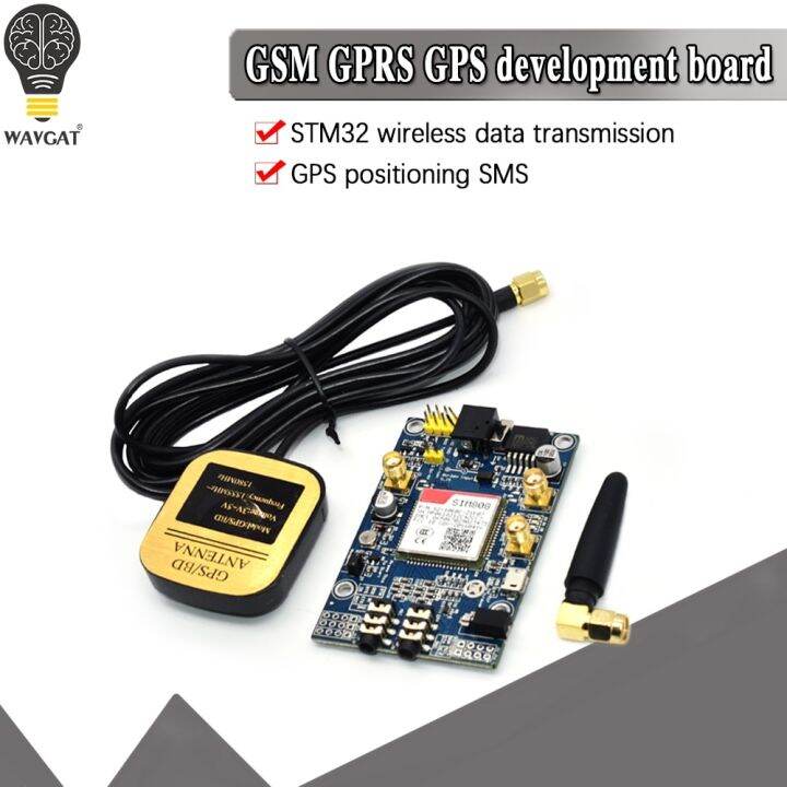บอร์ดพัฒนาจีพีเอส SIM808โมดูล GSM GPRS IPX SMA พร้อมเสาอากาศ GPS สำหรับ ...
