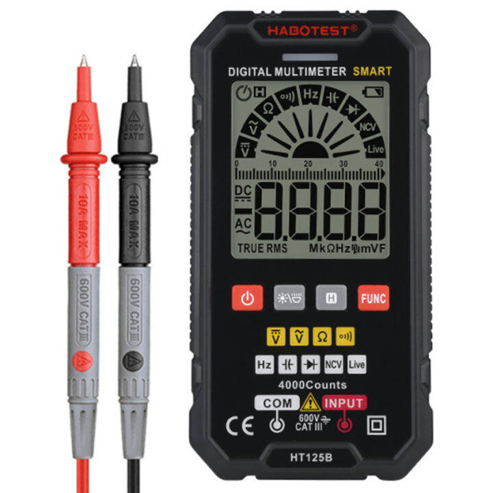Digital Multimeter Auto-Range 4000 Count Ultra Portable Voltmeter ...