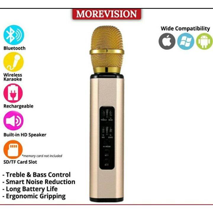 0karaoke mic with speakers k6 buletooth protable wireless microphone ...