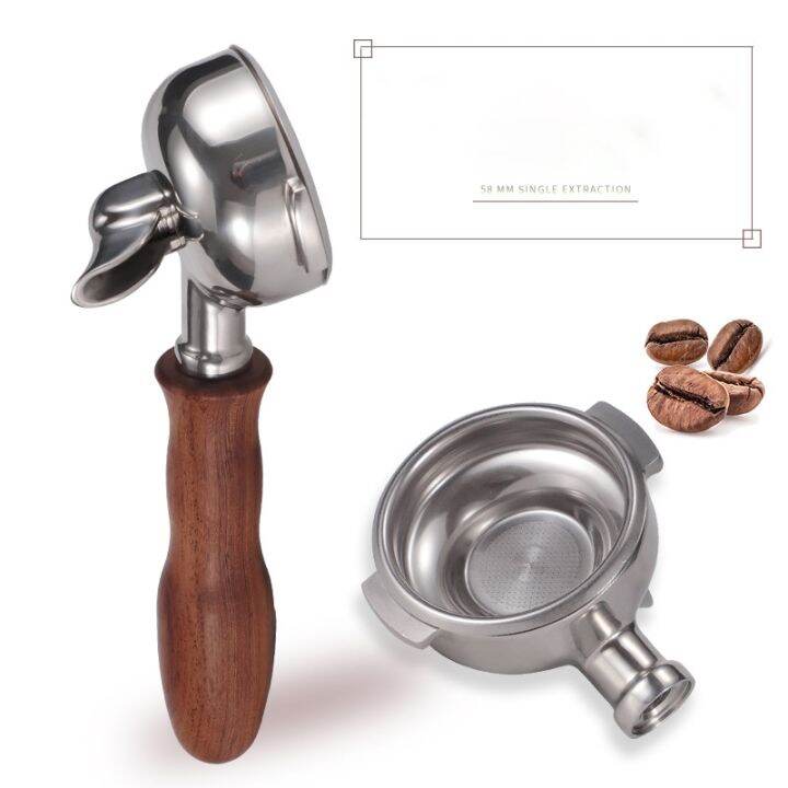 58MM Stainless Steel Coffee Machine Bottomless Filter Holder Portafilter for Rocket Expobar ...