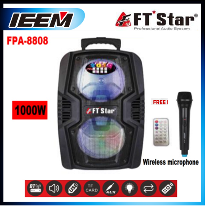 NEW FT STAR FPA-8808 BLUETOOTH SPEAKER WITH REMOTE,MICRO SD,FM WITH ...