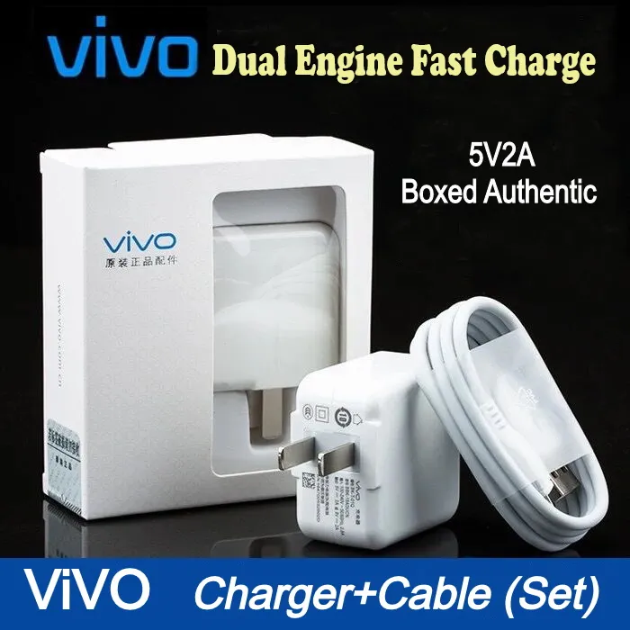 ViVO Dual Engine 5V/2A Fast Charge Original Wall charger Adapter Set ...