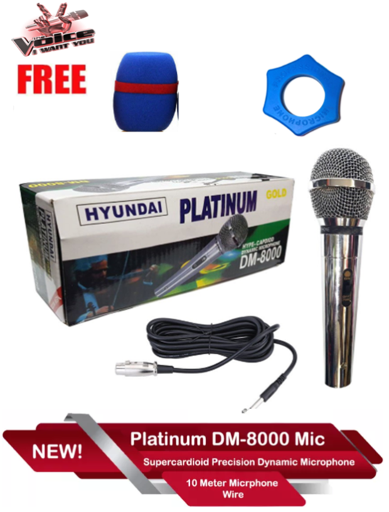 PLATINUM DM-8000 Hype-Capdiod Dynamic Microphone (Silver) | Lazada PH