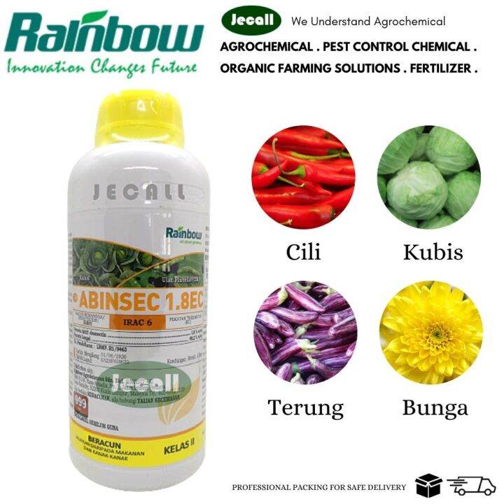 Rainbow Abinsec® 1.8EC 1Liter / Abamectin 1.8% / Ulat Plutella / Ulat Pelombong Daun / 100% ...