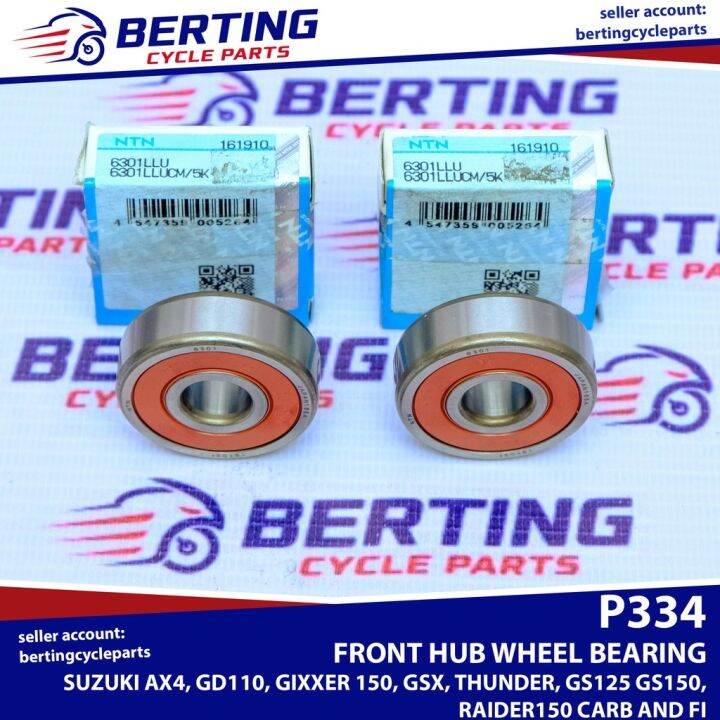 NTN 2PC 6301 FRONT WHEEL HUB BEARING Suzuki AX4 GD110 Gixxer 150 GSX Thunder GS125 GS150 Raider ...
