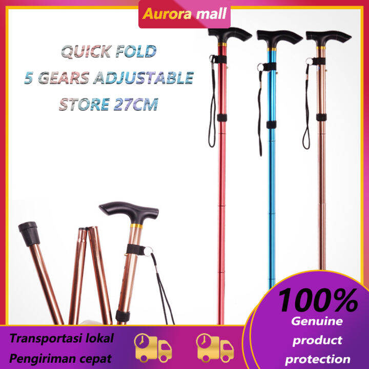 Aluminum Folding Cane Telescopic Climbing Pole Non-slip Cane for the ...