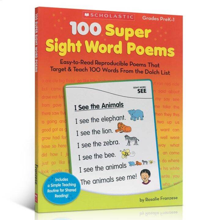 100 super sight word poems and other Prek-1 exercise books for children ...