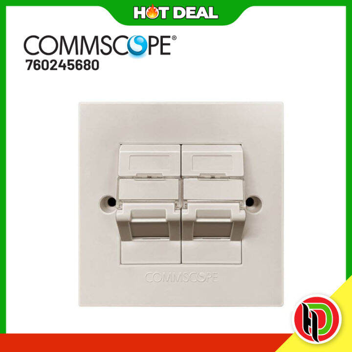 Hotdeal Original Commscope 2-ports BS angled shuttered faceplate, white ...